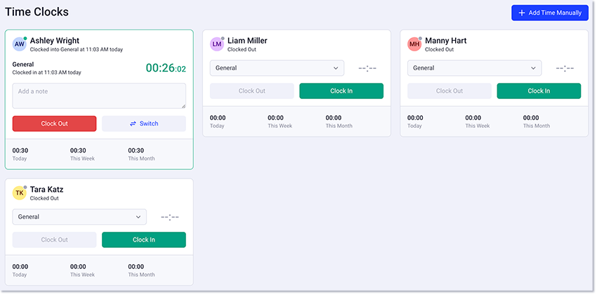 Track Hours with Time Clocks – Shopmonkey
