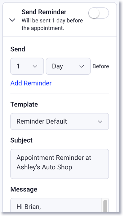 Appointment Confirmation & Reminders – Shopmonkey