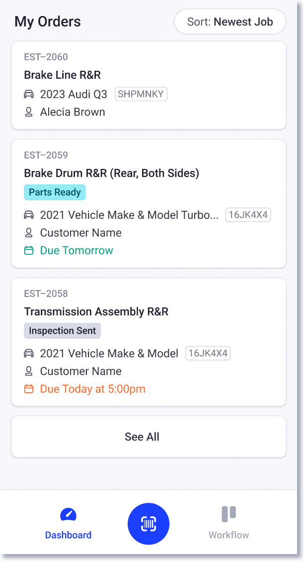 Work Orders in Shopmonkey for Techs 2.0 Mobile App – Shopmonkey