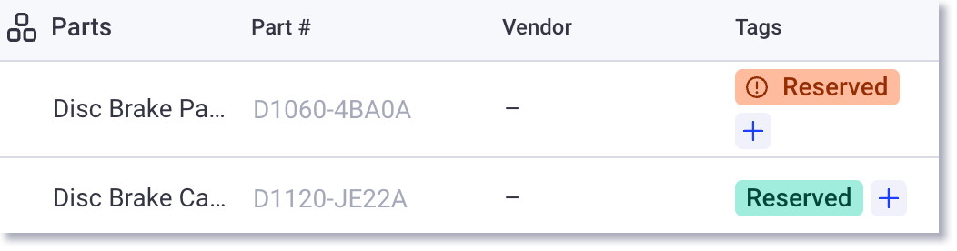 Reserve Parts – Shopmonkey
