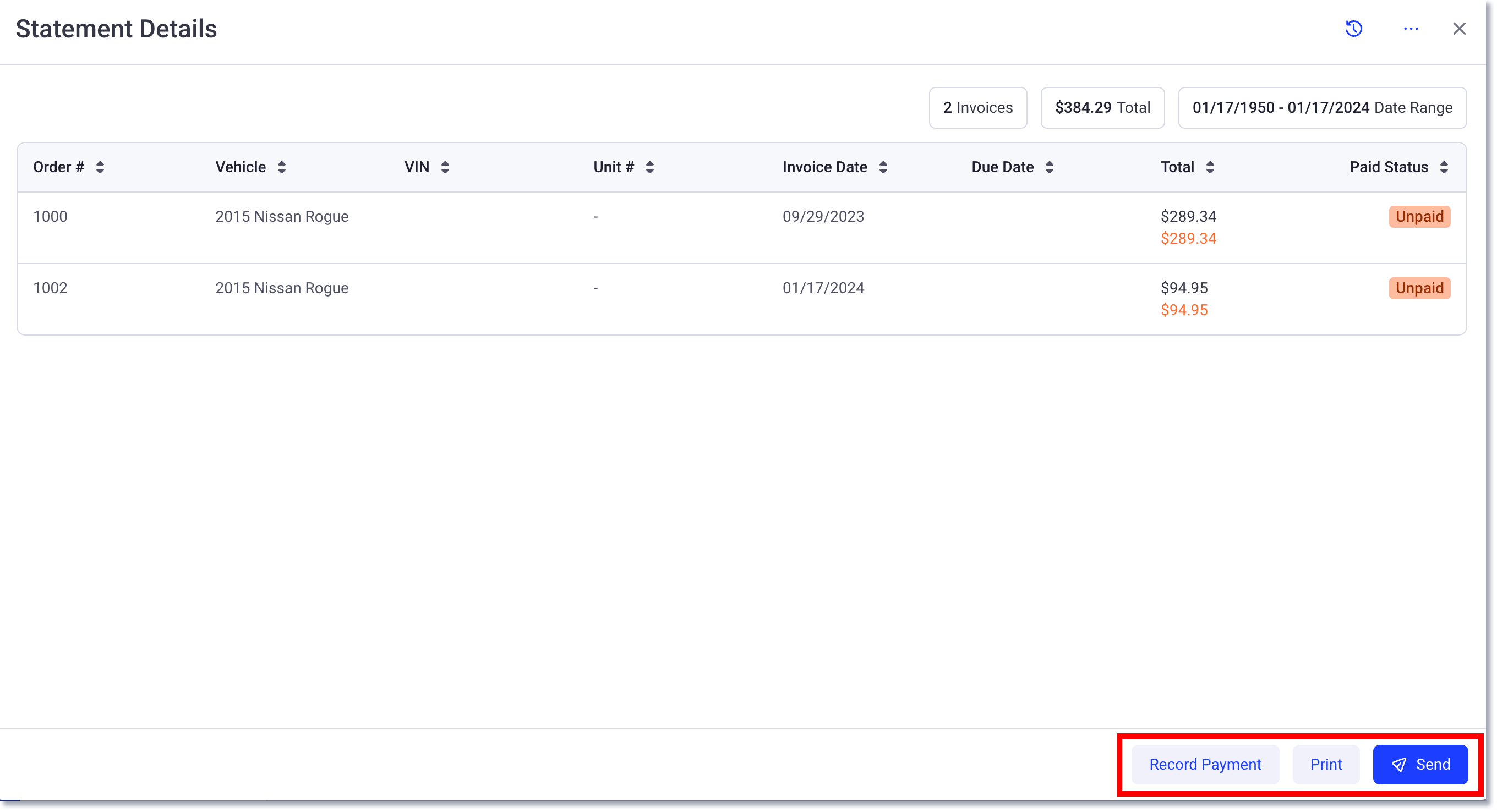 Create Statements – Shopmonkey