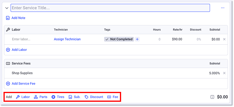 Add & Remove Services on Estimates – Shopmonkey