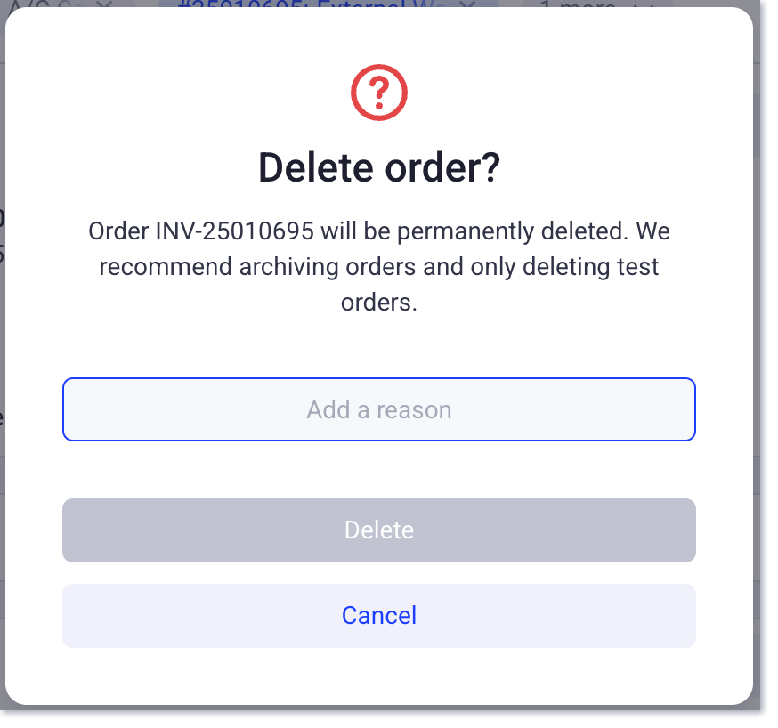 Delete Orders – Shopmonkey