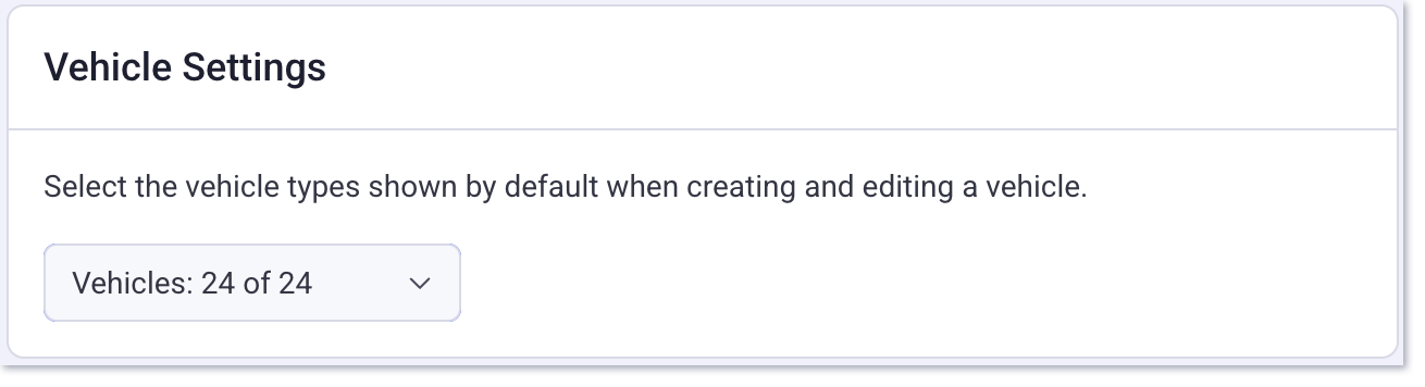 Vehicle Settings – Shopmonkey