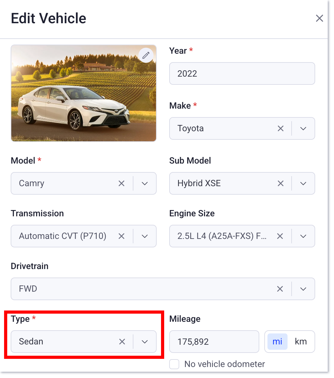 Vehicle Settings – Shopmonkey